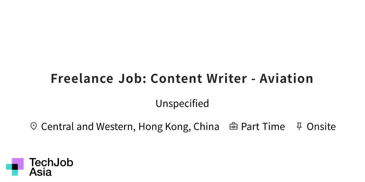 Freelance Job: Content Writer - Aviation Opening at Unspecified in ...
