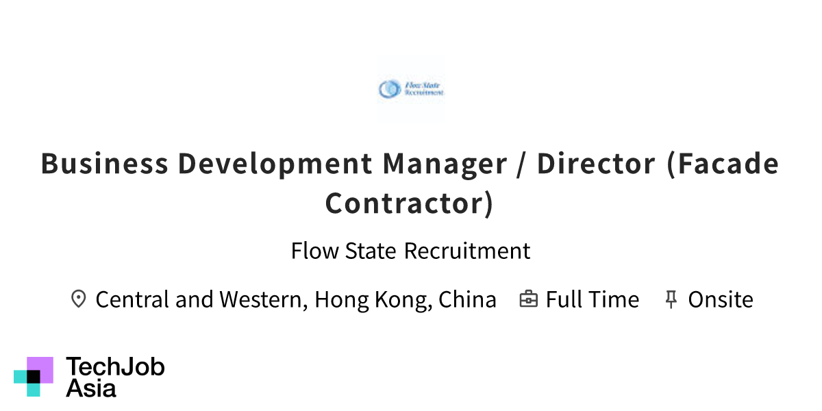 Business Development Manager / Director (Facade Contractor) Opening at ...