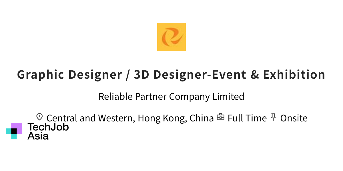 Graphic Designer / 3D Designer-Event & Exhibition Opening at Reliable ...